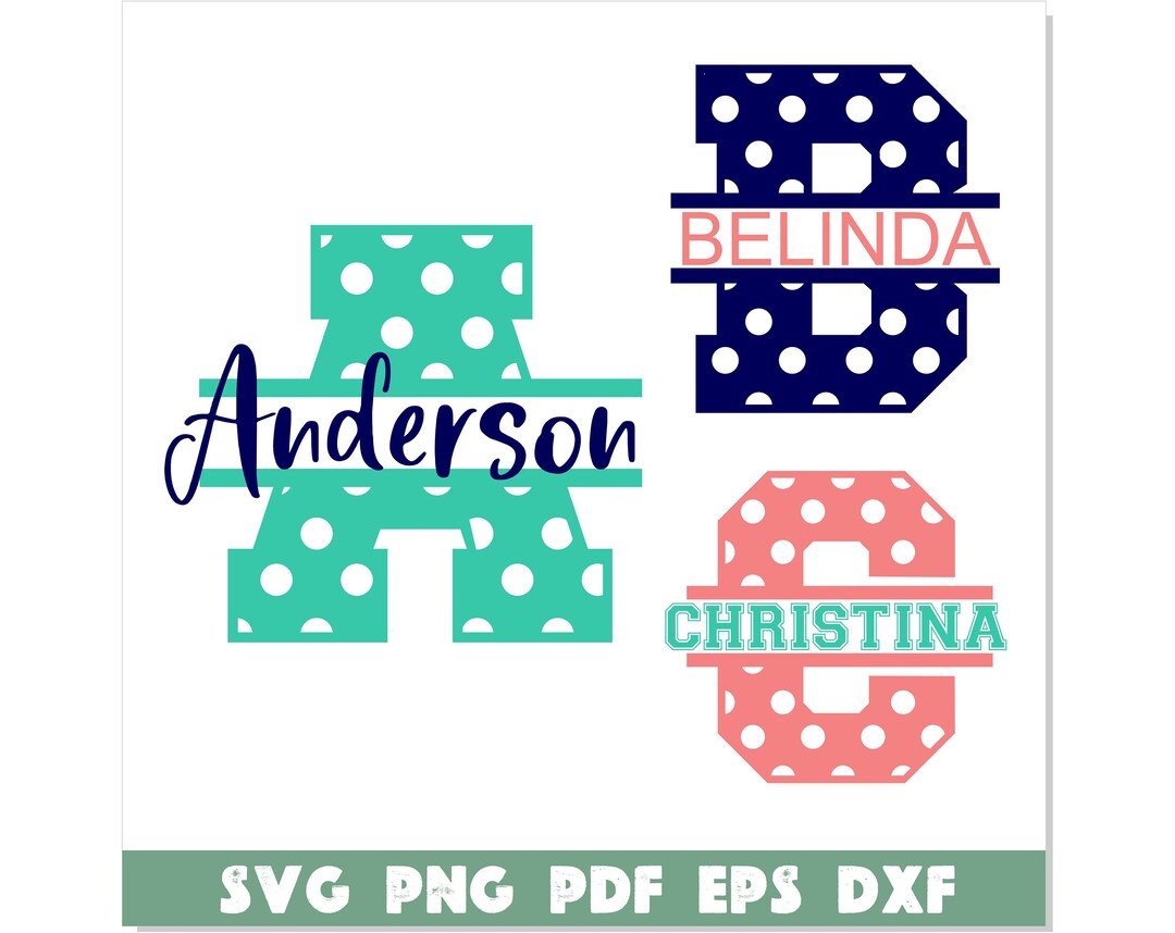 Split Monogram Polka Dot SVG PNG, School Split Monogram Polka Dot ...