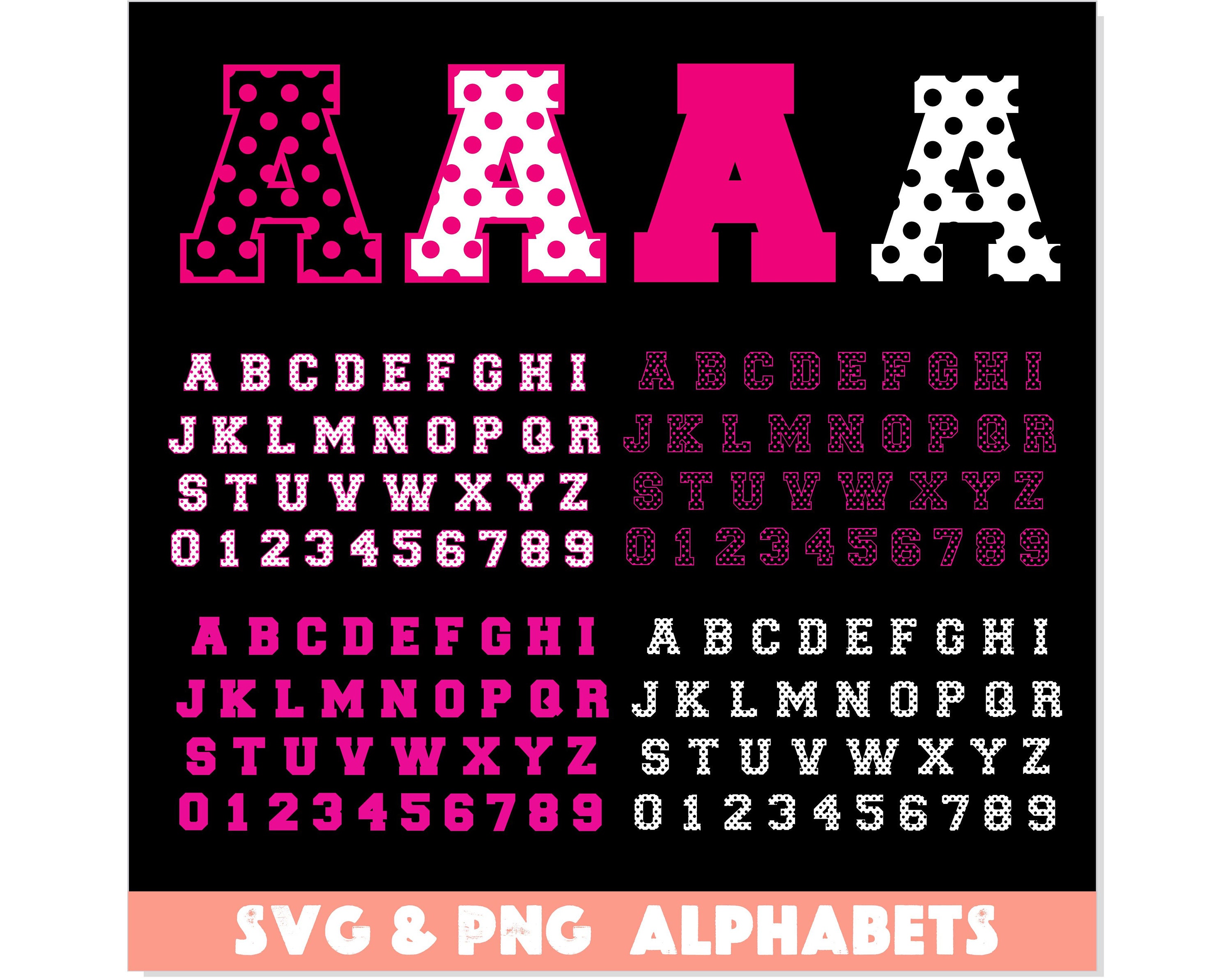 Polka Dot Font Svg Cricut, Polka Dot Font Ttf, Polka Dot Font Png, Pattern Font Svg, Girly Fonts ...