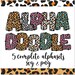 5 Set Leopard Doodle Alphabet Letters SVG PNG Bundle, Doodle Leopard ...
