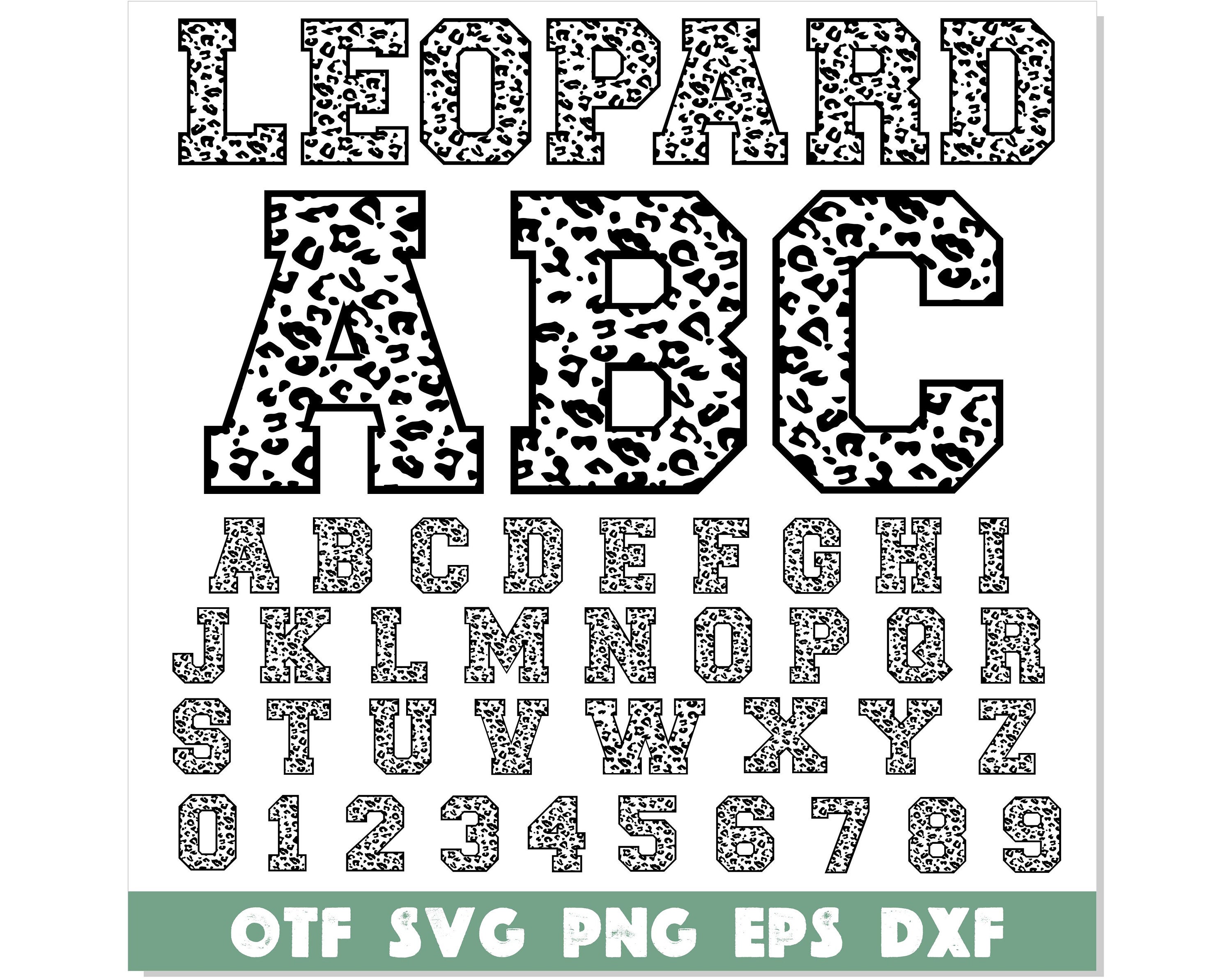 Leopard Font TTF SVG PNG, Leopard Font Layered Svg Cricut | Varsity ...