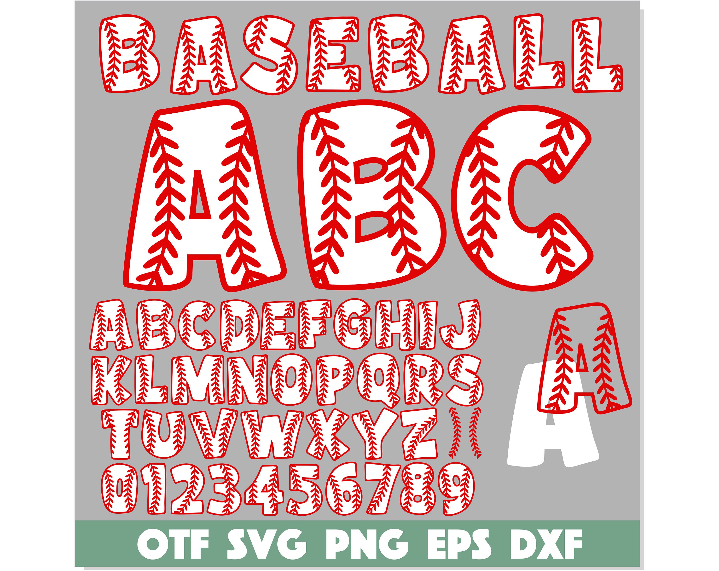 Baseball Font With Stitches TTF SVG PNG, Kids Sports Font, Baseball ...