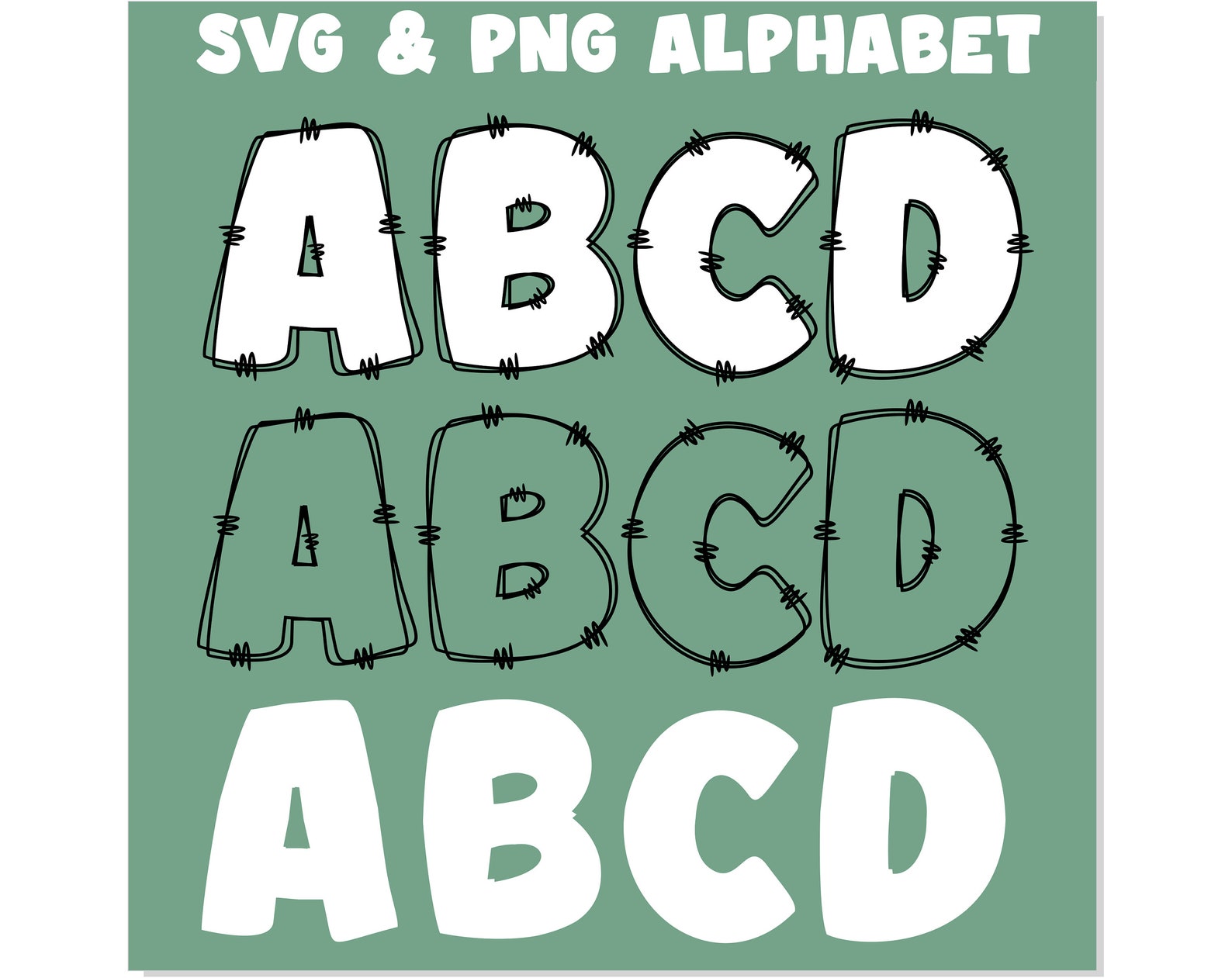 Doodle Font SVG TTF, Doodle Font Png, Doodle Letters Svg, Doodle ...
