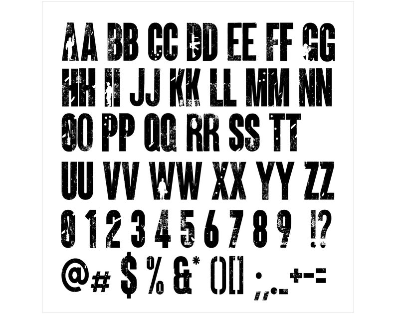 Army Font TTF, Military Font OTF, Military Distressed Font, Military ...
