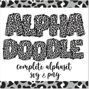 Leopard Doodle Alphabet Letters SVG PNG, Doodle Leopard Font Svg Png ...