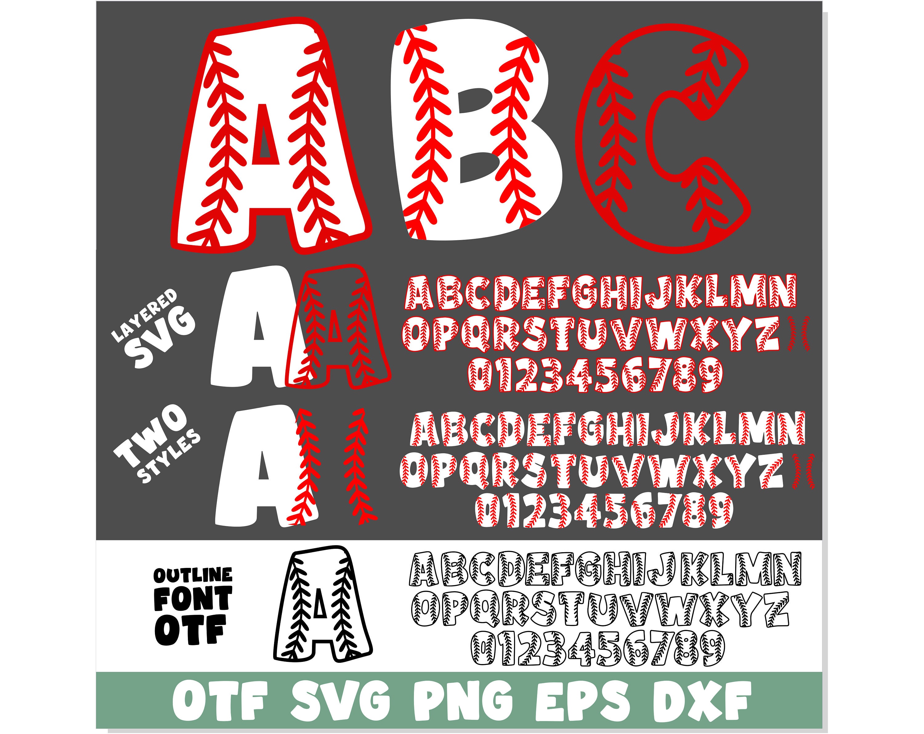 Baseball Font With Stitches TTF SVG PNG, Baseball Font Svg Layered ...