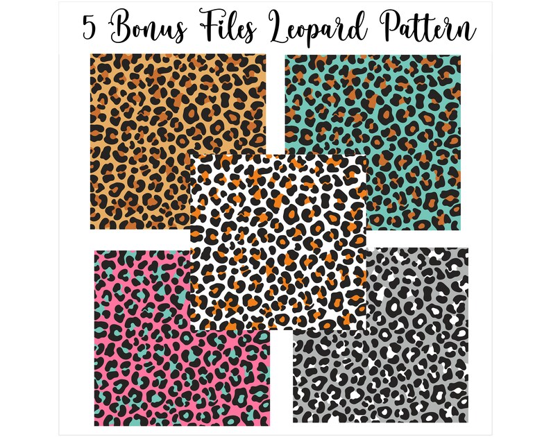5 Set Leopard Doodle Alphabet Letters SVG PNG Bundle, Doodle Leopard ...
