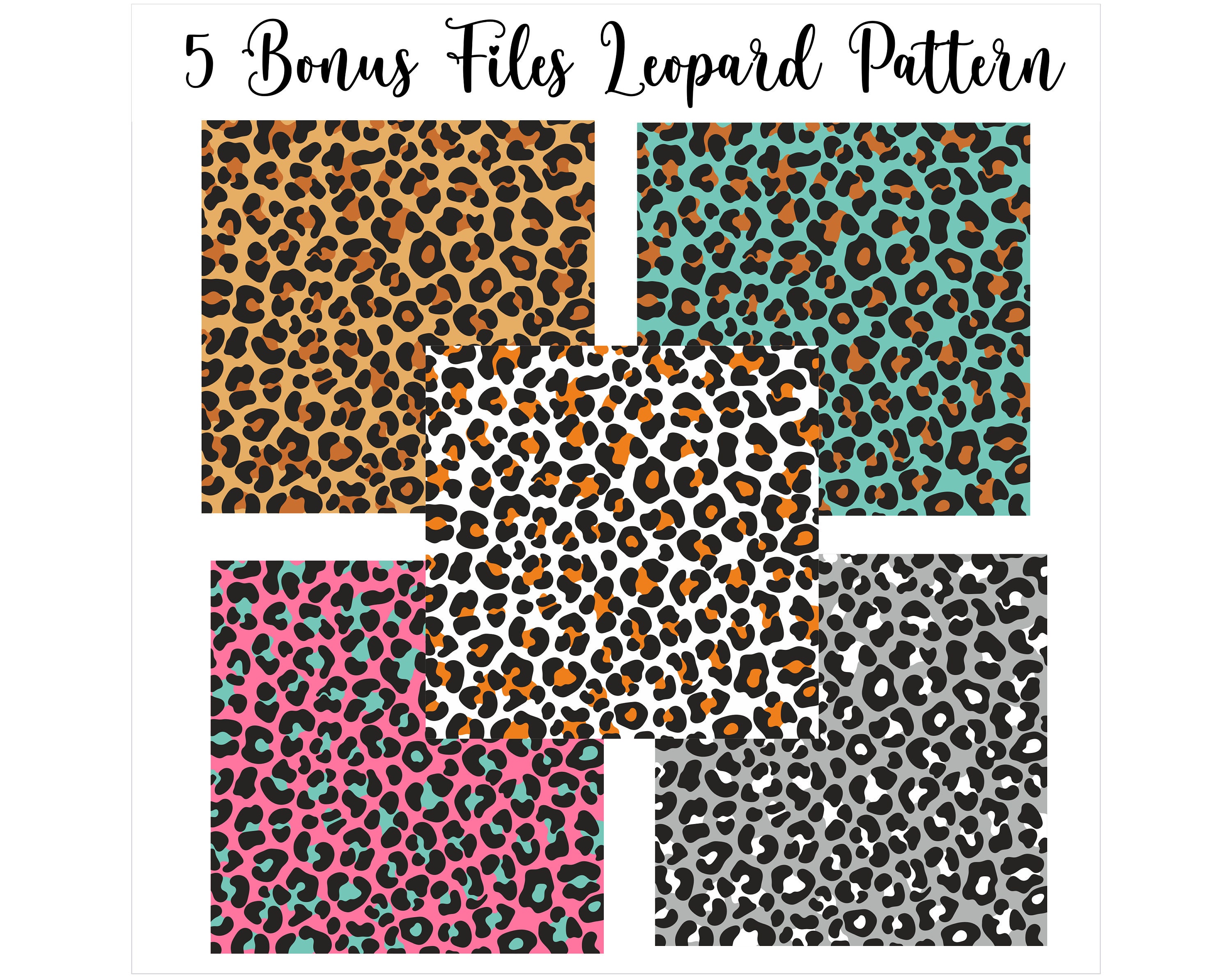 5 Set Leopard Doodle Alphabet Letters SVG PNG Bundle, Doodle Leopard ...