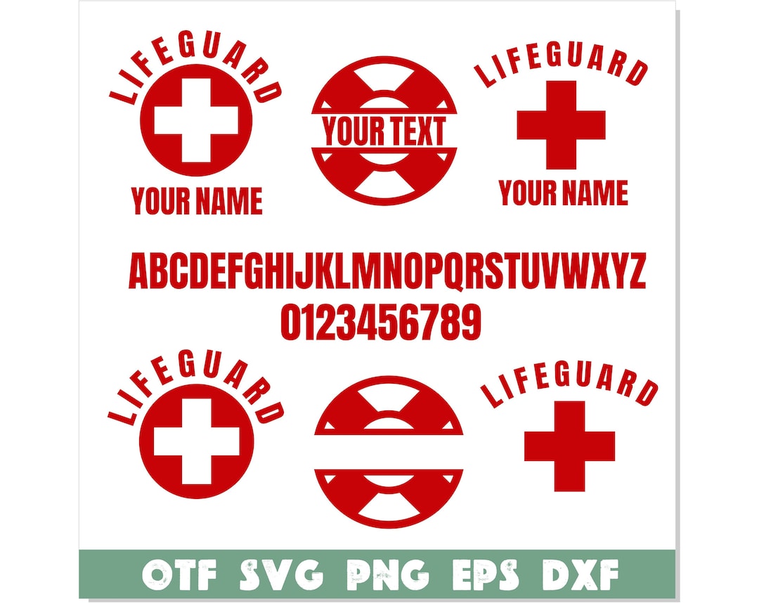 Lifeguard Emblem Personalized DIY Svg Png Ttf Files | Lifeguard Emblems ...
