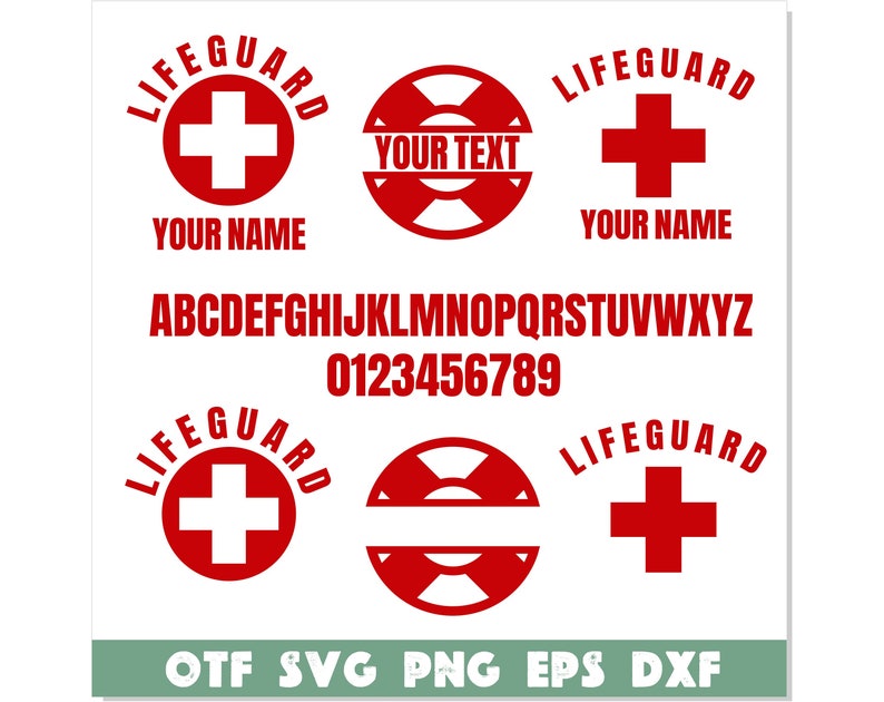 Lifeguard Emblem Personalized DIY Svg Png Ttf Files | Lifeguard Emblems ...