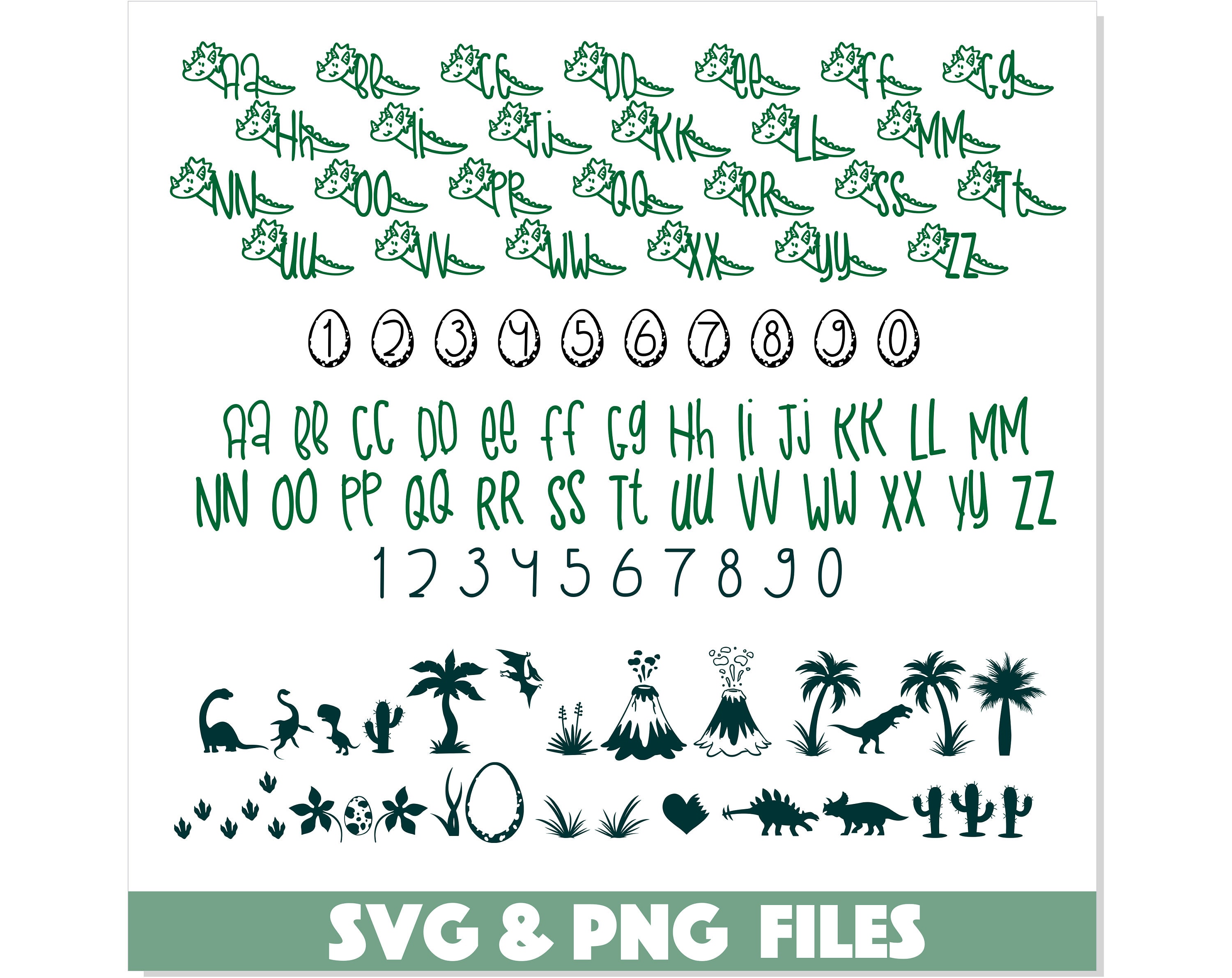 Dinosaur Font TTF SVG PNG Dino Font Dinosaur Svg Cricut, Dinosaur Font ...