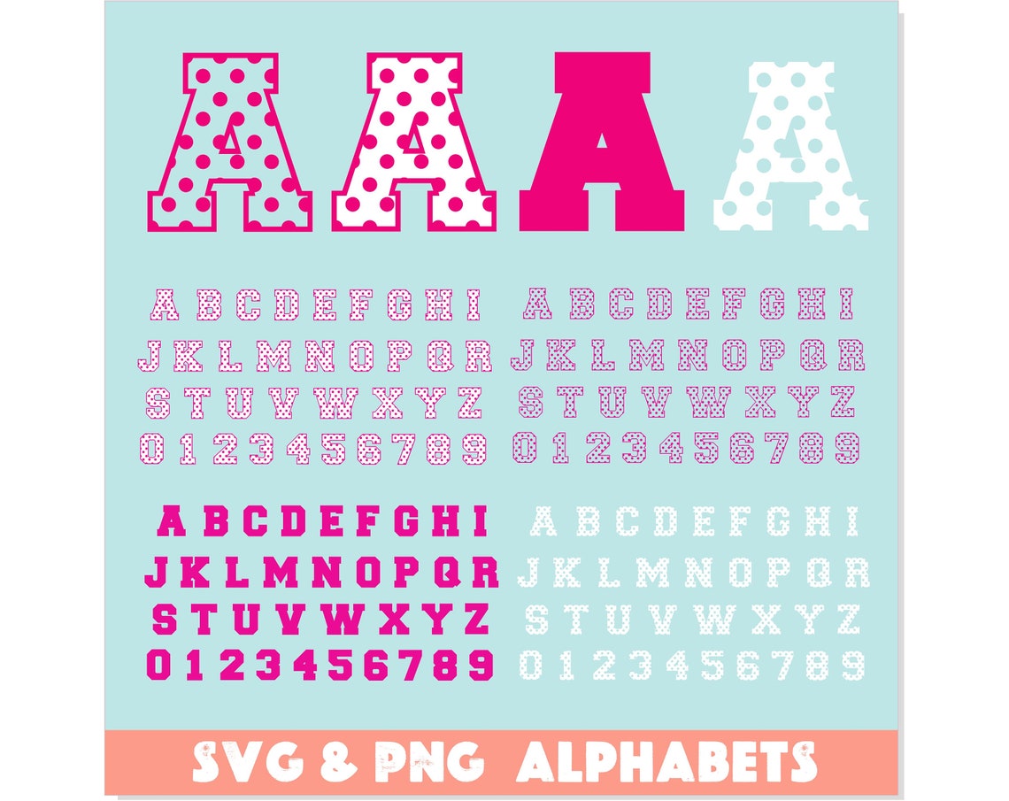 Polka Dot Font Otf, Polka Dot Font Svg Cricut, Polka Dot Font Png, Pattern Font Svg, Girly Fonts ...