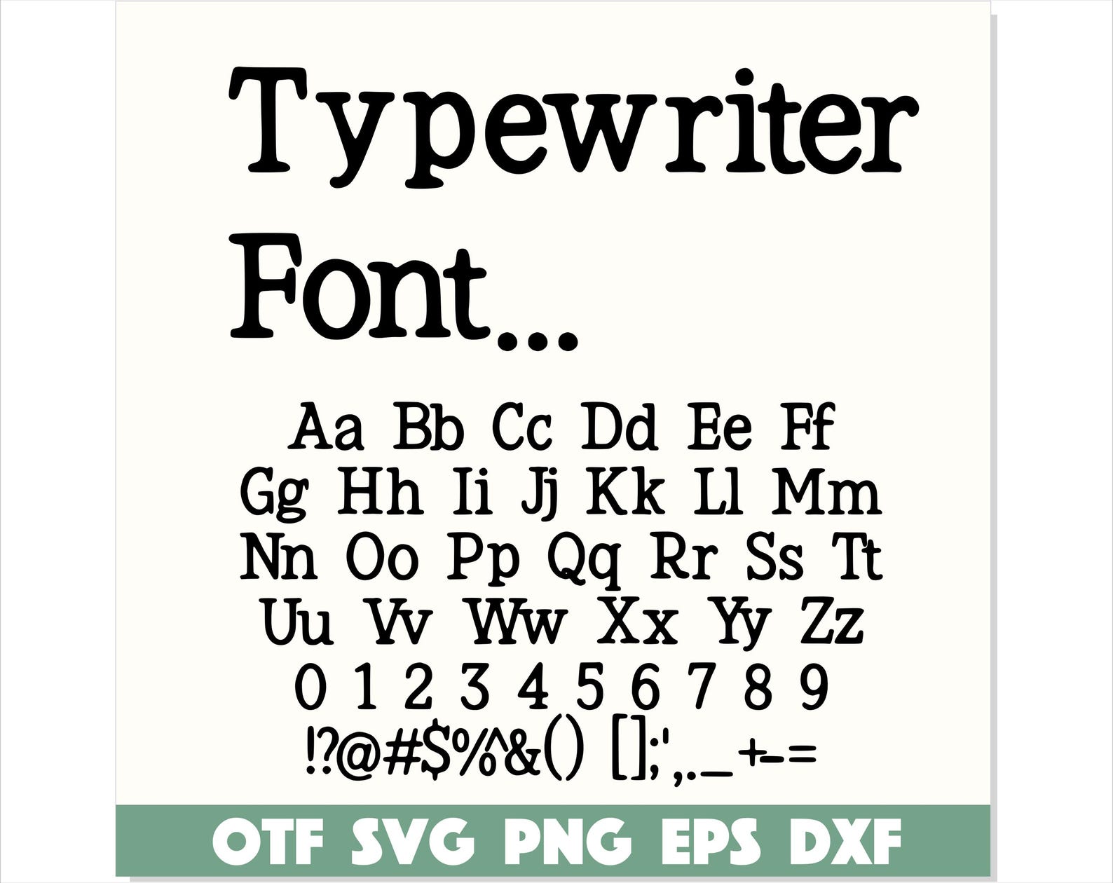 Vintage Typewriter Serif Font TTF - Retro Slab Monospaced SVG PNG (92 ...