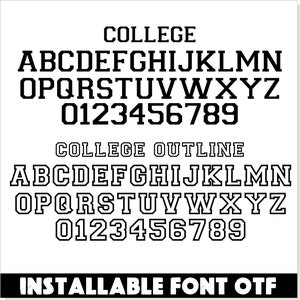 College Varsity Font TTF PNG SVG Black Red | College Letters T Shirts ...