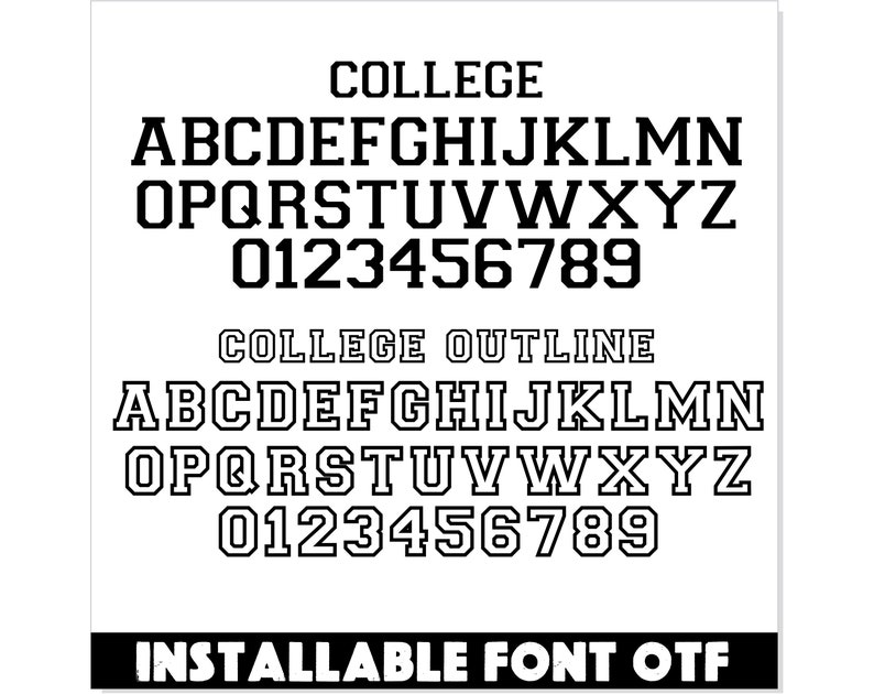 College Varsity Font TTF PNG SVG Black Red | College Letters T Shirts ...