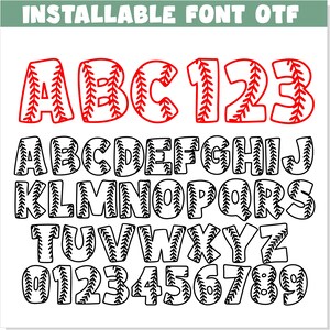 Baseball Font With Stitches TTF SVG PNG, Baseball Font Svg Layered ...