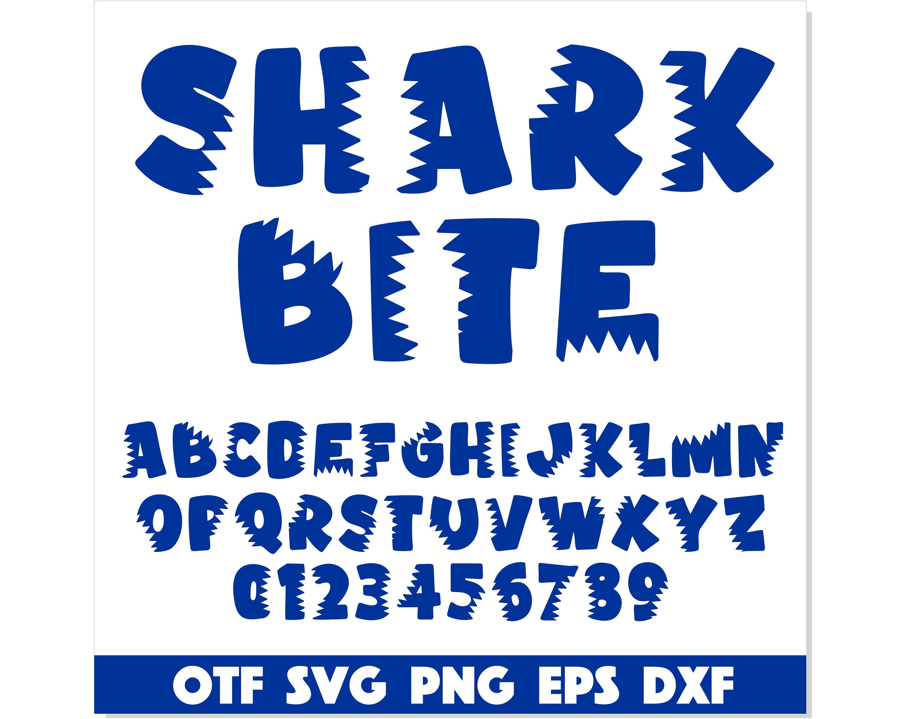 Shark Bite Font TTF SVG PNG, Shark Font Ttf, Shark Teeth Font, Shark ...