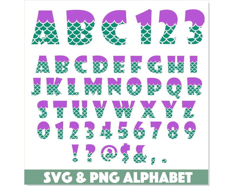 Mermaid Font SVG PNG TTF Fish Font Svg Mermaid Svg Mermaid - Etsy