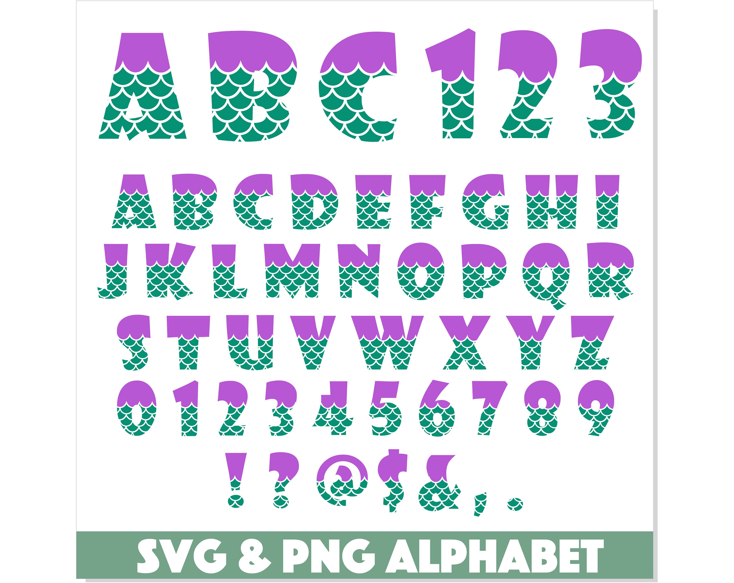 Mermaid Font SVG PNG TTF Fish Font Svg Mermaid Svg Mermaid - Etsy