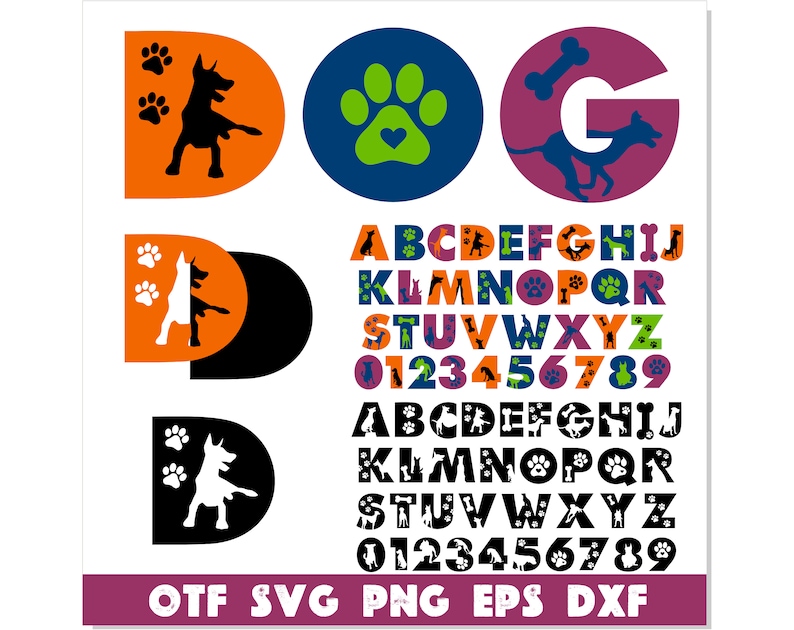 Dog Font SVG Layered, Dog Font Otf, Paw Font Svg, Dog Font Png, Dog ...