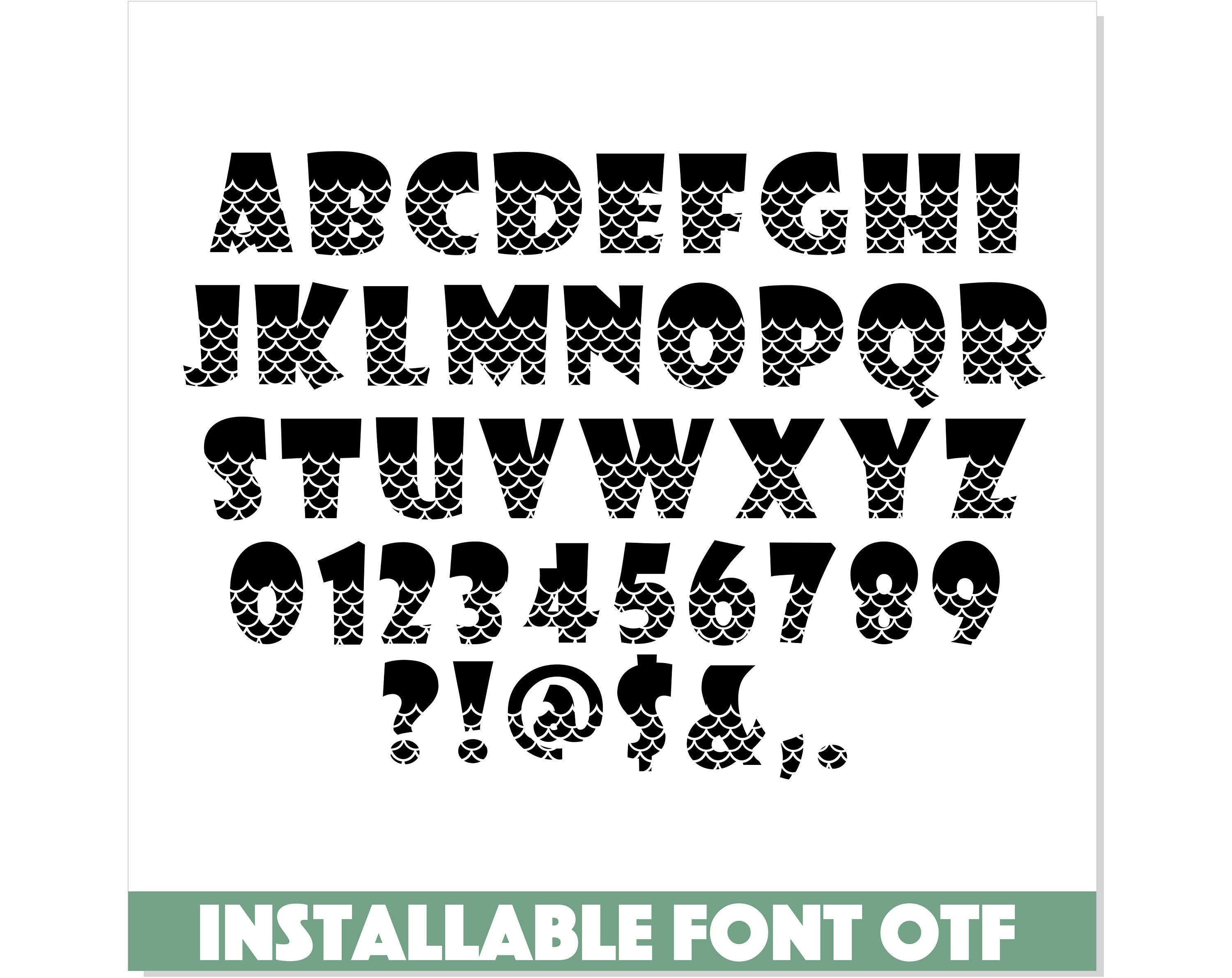 Mermaid Font SVG PNG TTF Fish Font Svg Mermaid Svg Mermaid - Etsy