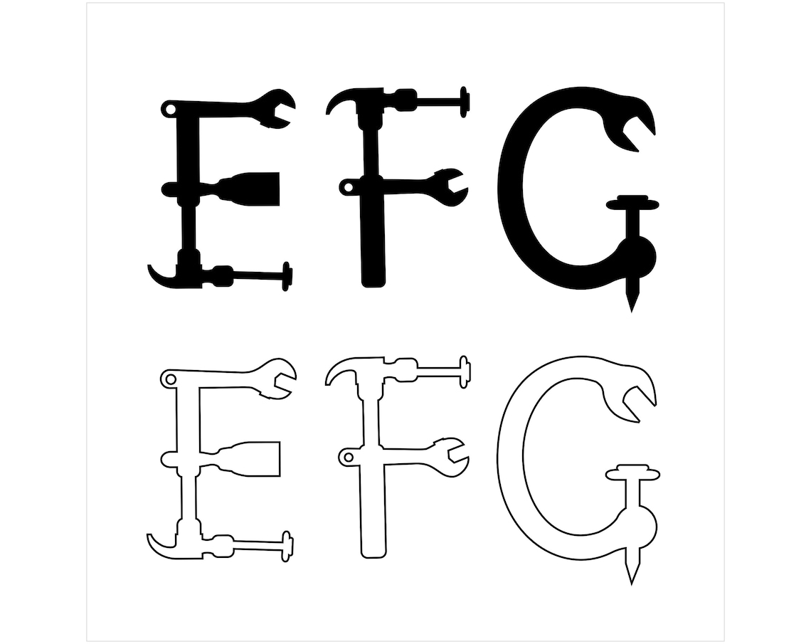 Tool Font TTF SVG PNG Mr Fix Font Otf, Tools Alphabet, Tool Letters, Mr ...