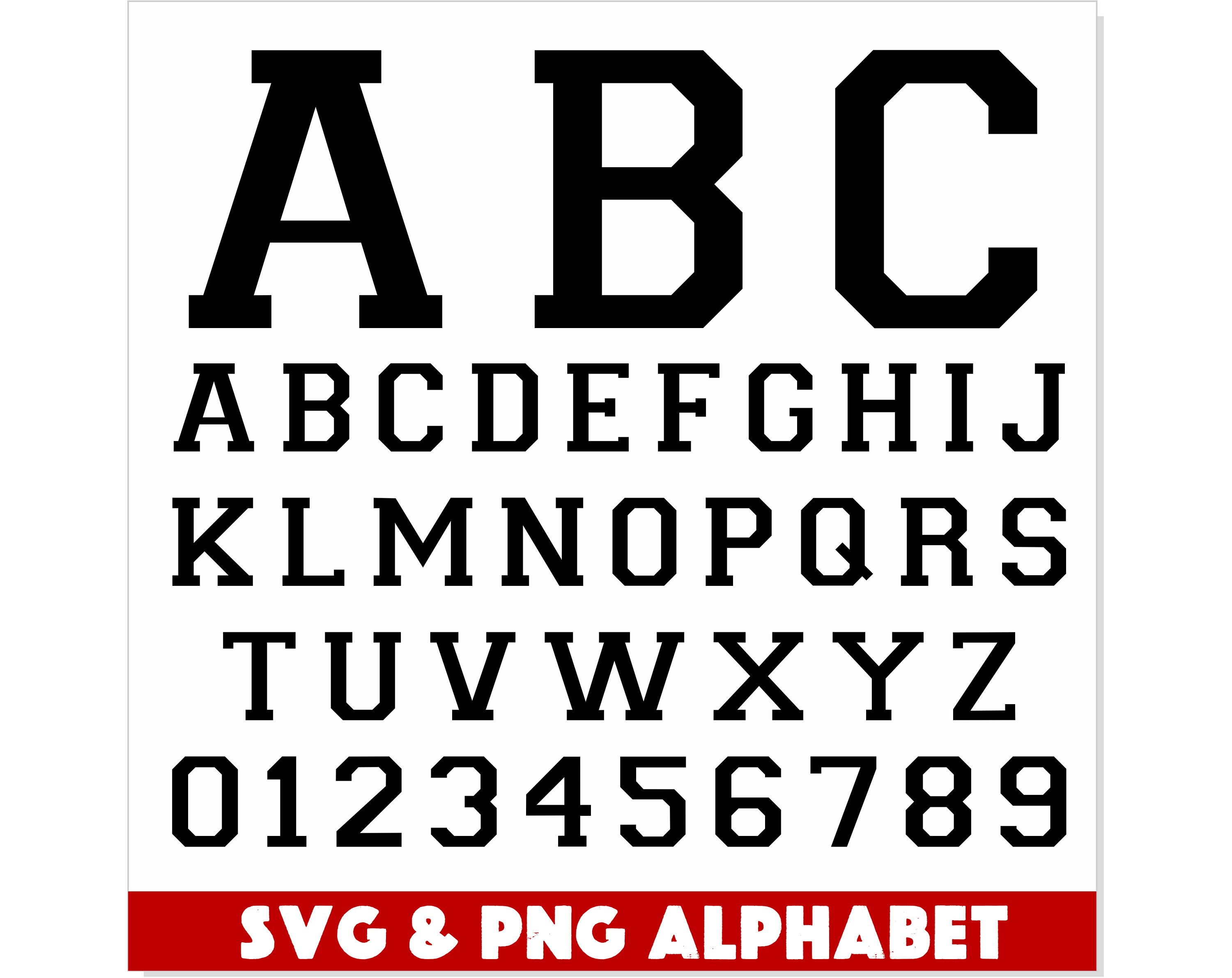 College Varsity Font TTF PNG SVG Red Black | Varsity Sport College Font ...