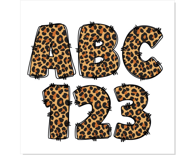 Doodle Leopard Alphabet Letters SVG PNG, Doodle Leopard Font Svg Png ...