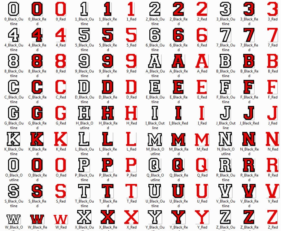 College Varsity Font TTF PNG SVG Black Red | College Letters T Shirts ...