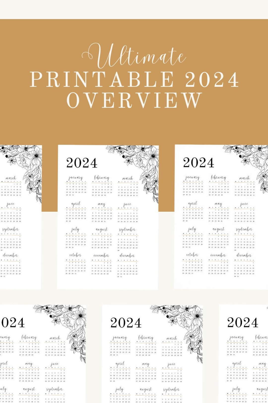 2024 Overview Planner printable - Etsy