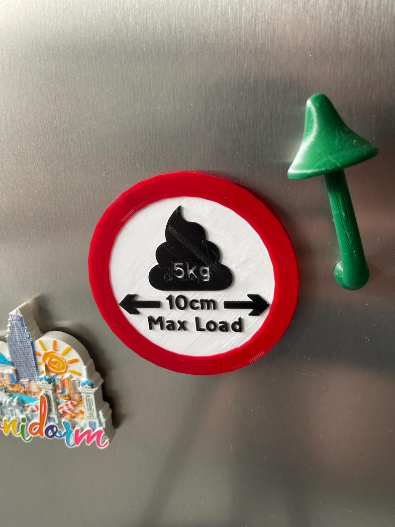 Max Load Toilet Sign, Small 3D Funny Prohibited Banned Sign With Stand ...