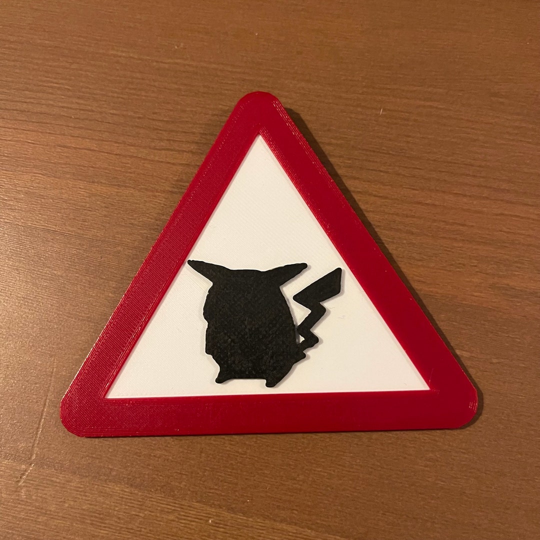 Customisable 3d Pikachu Pokemon Warning Sign With Stand, Pikachu Road ...