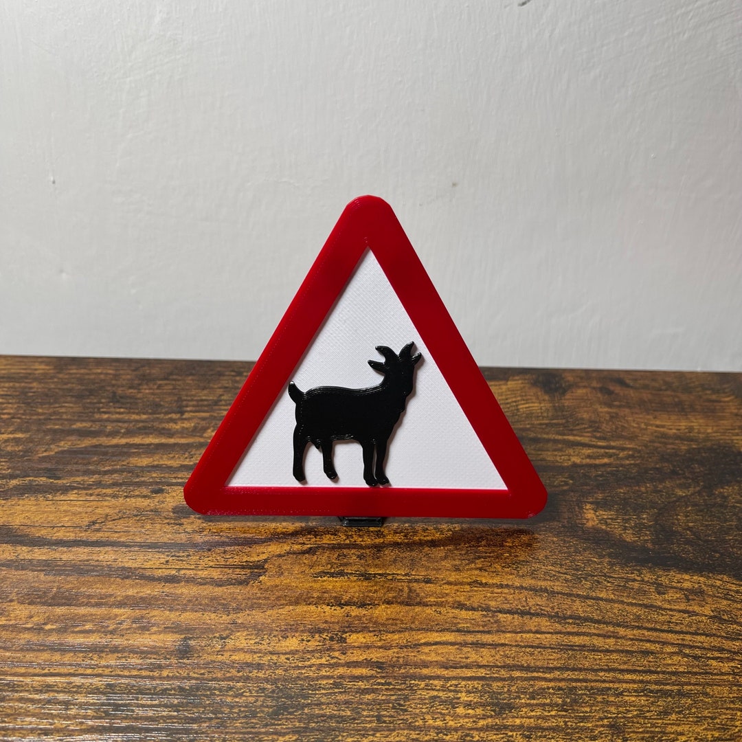 Customisable 3d Goat Animal Warning Sign With Stand, Animal Lover Gift ...