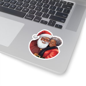Black Santa and Mrs Claus Christmas Sticker African American Santa ...