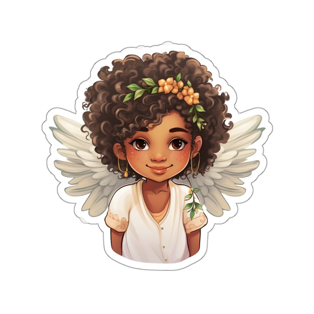 Black Angel Christmas Sticker Holiday Sticker, Water Bottle Decal ...