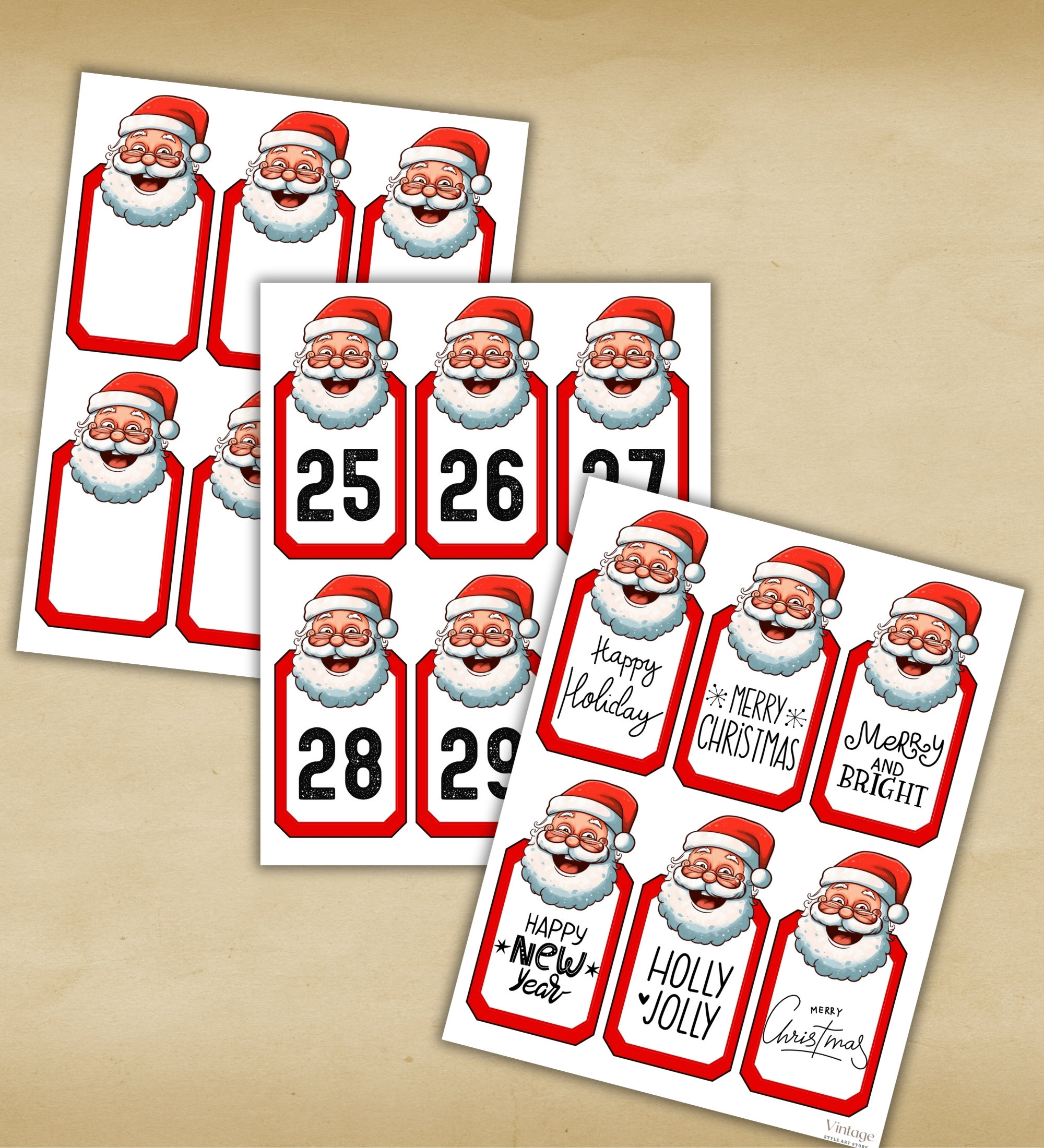 Printable Christmas Advent Numbers, DIY Holiday Countdown Craft ...