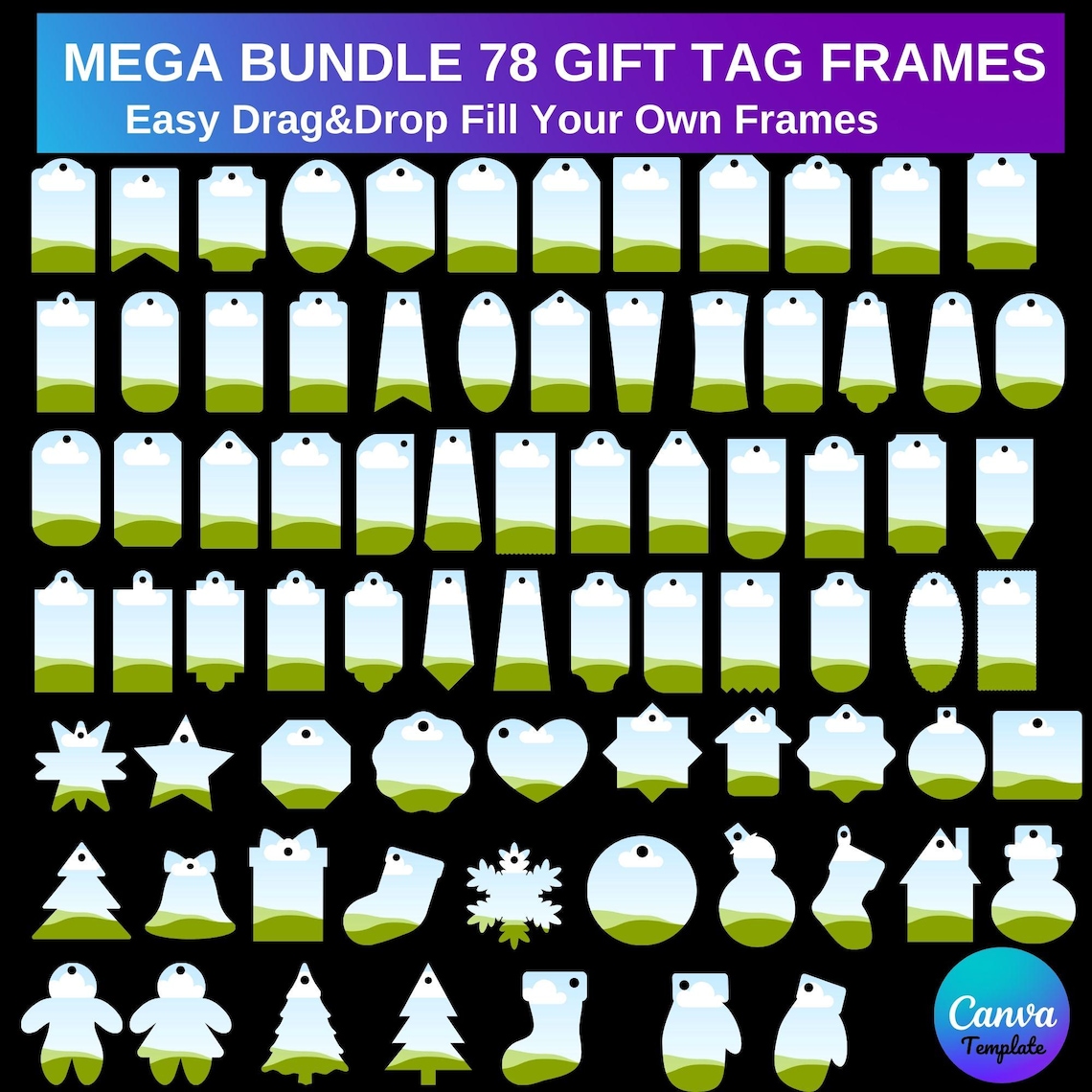 Customizable Tag Canva Template ,perfect for DIY Labels, Drag and Drop ...