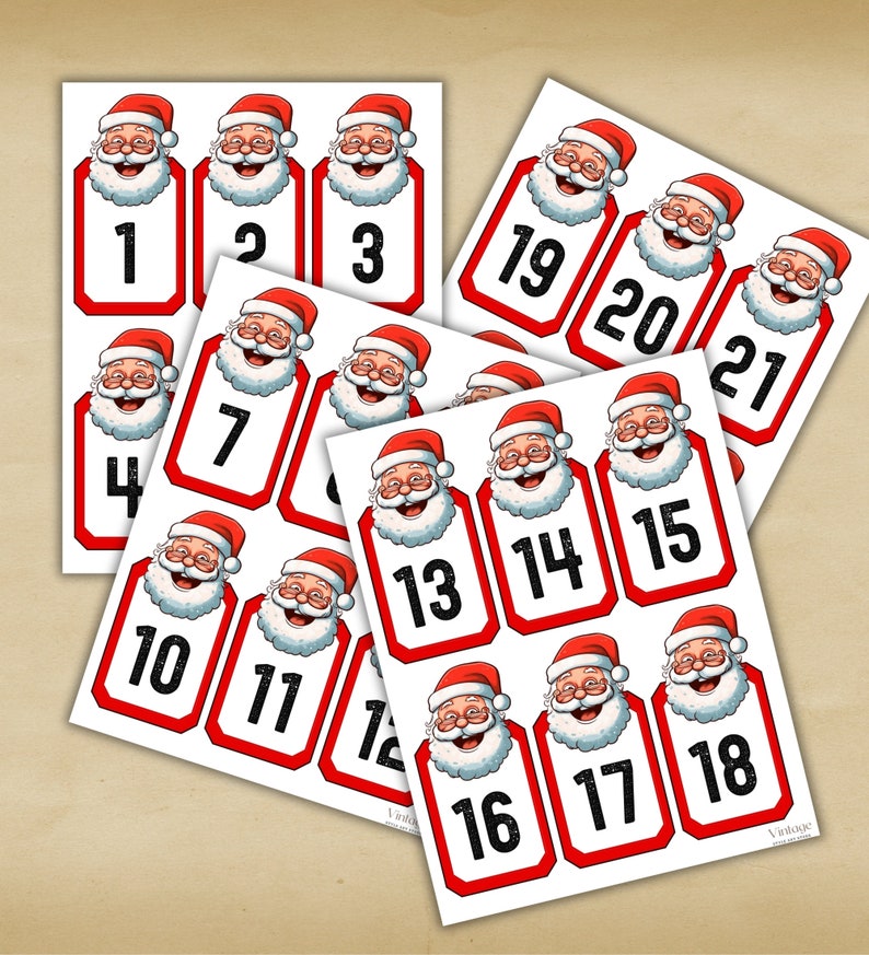 Printable Christmas Advent Numbers, DIY Holiday Countdown Craft ...