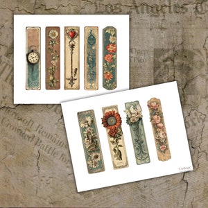 Printable Vintage Bookmarks for Book Lovers,set of 17 Bookmars, Antique ...