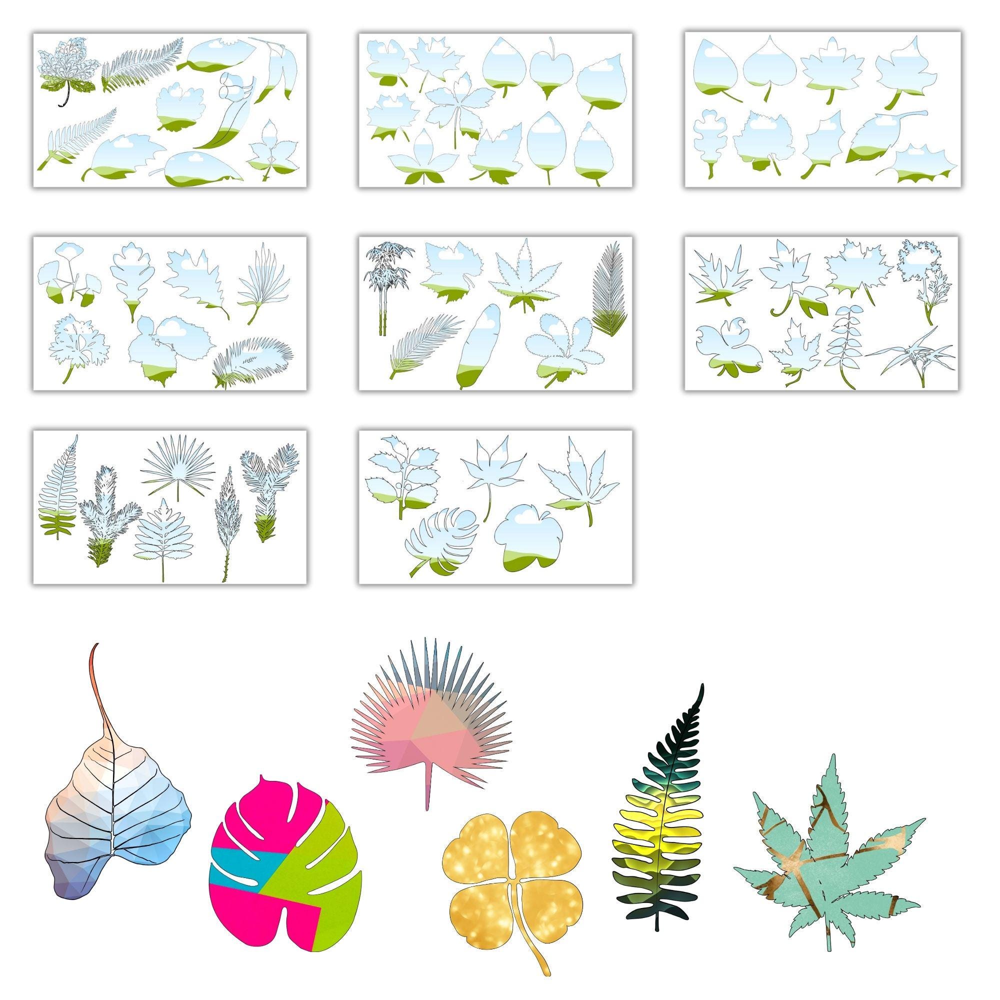 Customizable Leaf Canva Frame Templates, Editable Leaves Frame, Drag ...