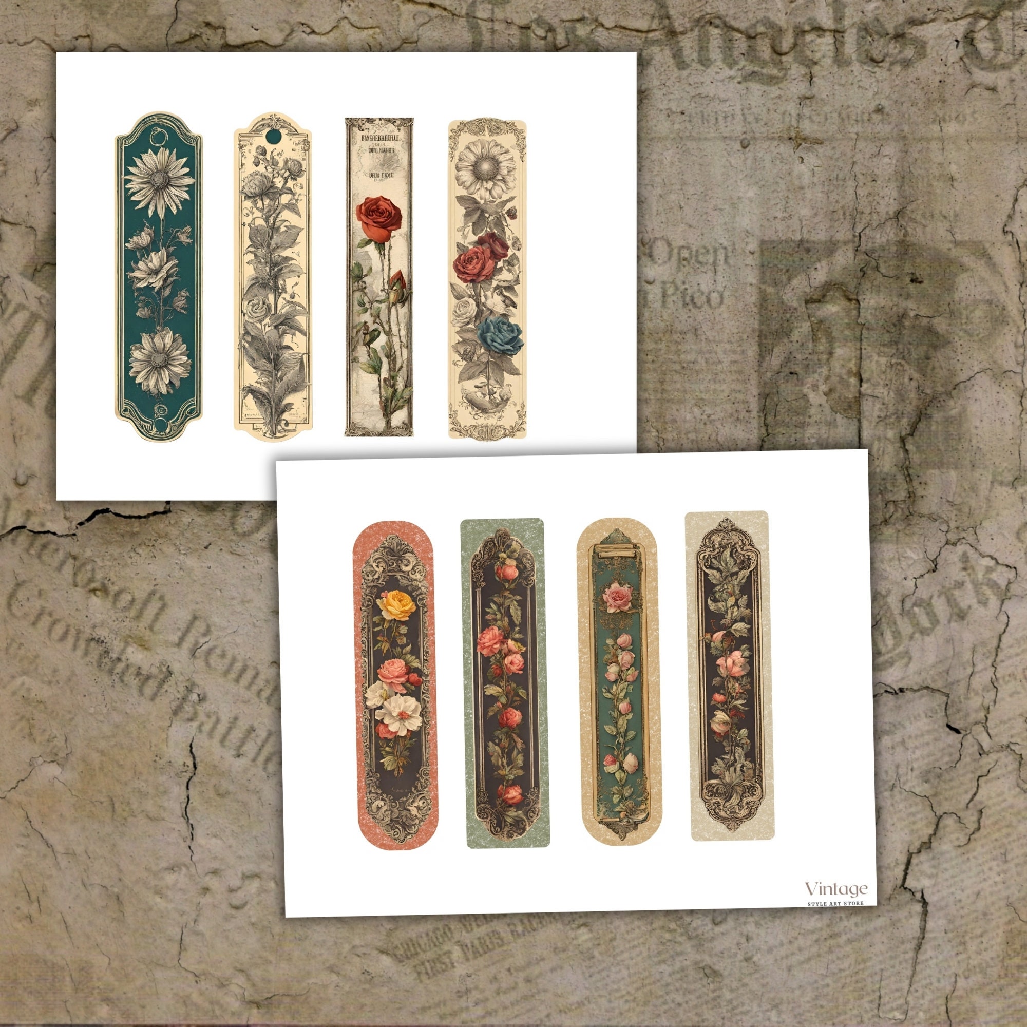 Printable Vintage Bookmarks for Book Lovers,set of 17 Bookmars, Antique ...