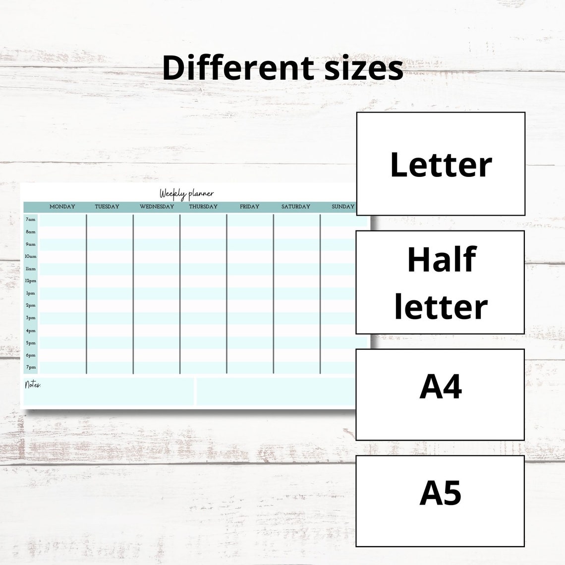 Weekly Planner Template, Turquoise Printable Daily Planner, Weekly ...