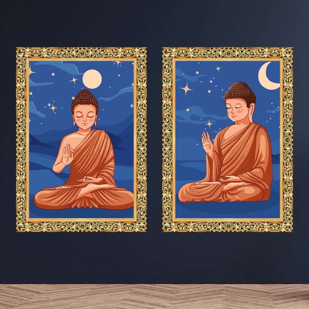 Set of 2 Wall Art Buddha. Gallery Wall Buddhism Poster - Etsy
