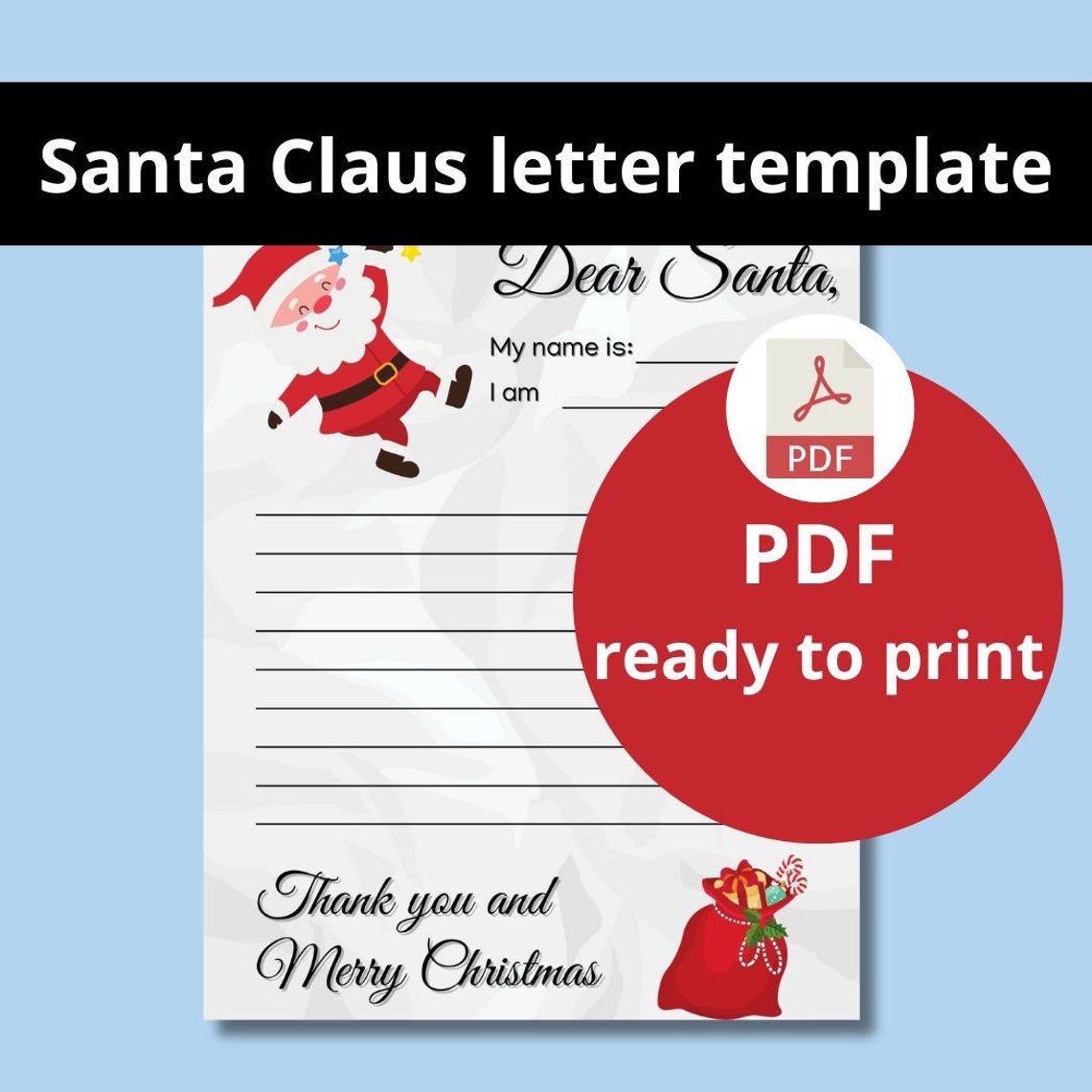 Printable Santa Claus Letter Template , Letter to Santa Claus Usps ...