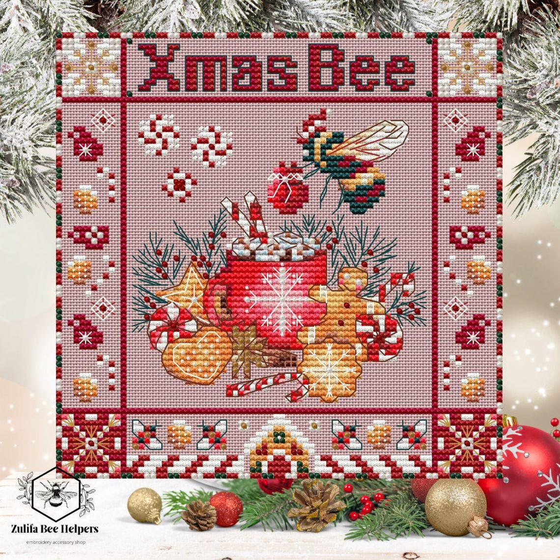 Xmas Bee by Zulifa Bee Helpers - PDF Instant Download Pattern - DIGITAL ...