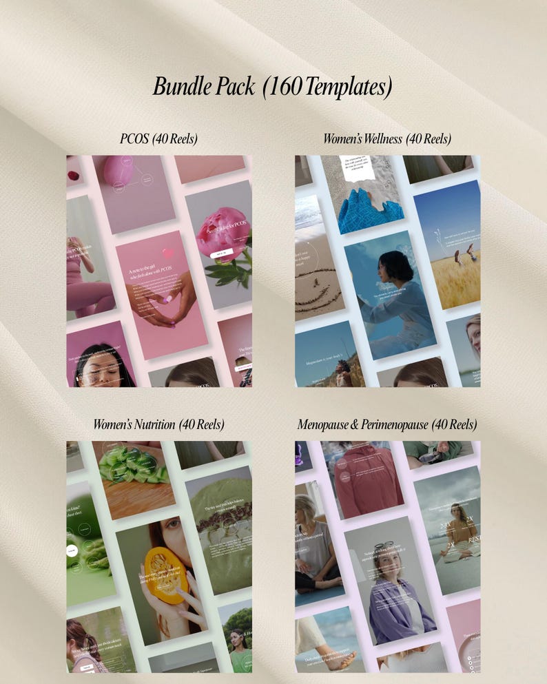 160 Women's Health Reels | PCOS, Nutrition, Menopause Templates - Etsy