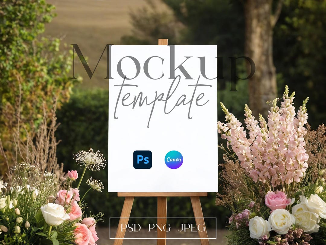 Outdoor Seating Chart Mockup, 18x24 Easel Mockup, Birthday Sign Mockup ...