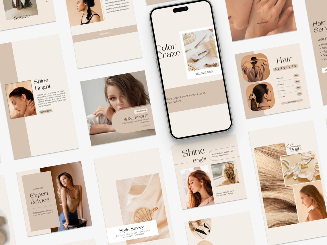 Hair Salon Instagram Templates Beauty Salon Instagram Post Branding