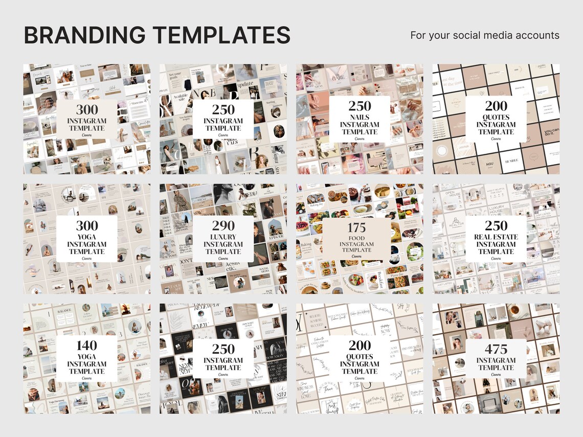 Bundle Instagram Templates Luxury Beauty Instagram Kit Bundle for Canva ...