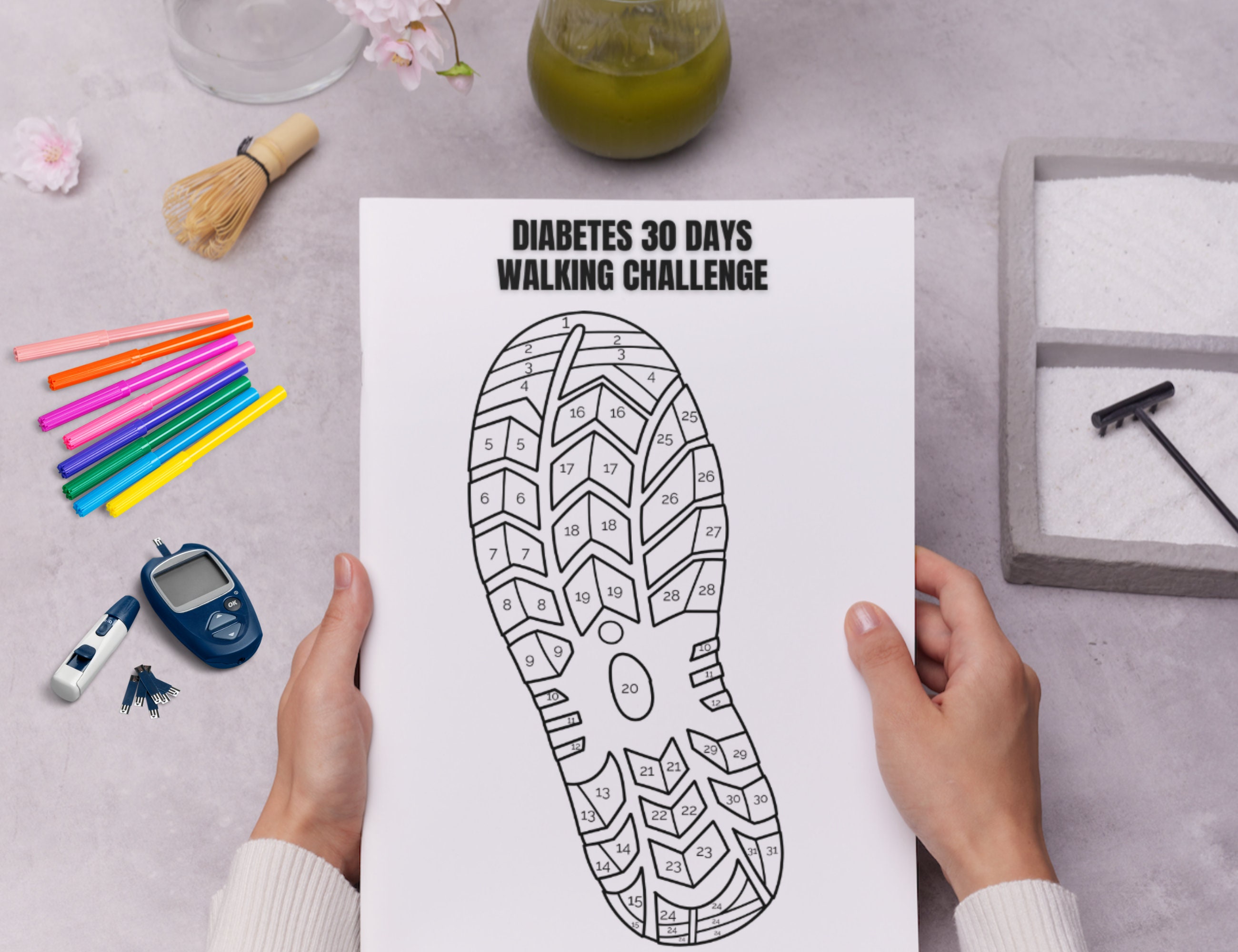 Doctor Made- Diabetes Walking Challenge, 30 Day Challenge, Running Log ...