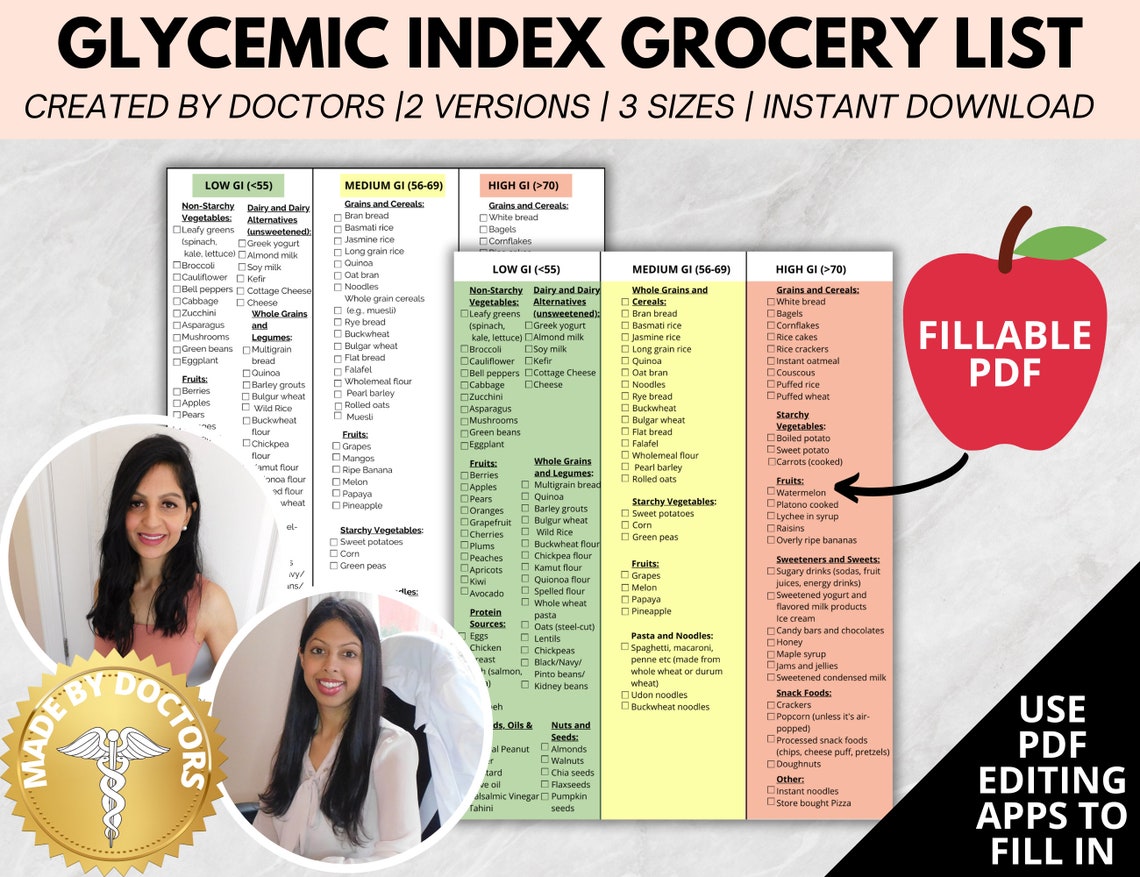 Glycemic Index Food List: Diabetes Meal Planning & Education (PDF ...
